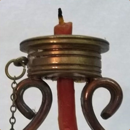 Reproduction wind-up candle lamp - Old Lamps & Things, LLC