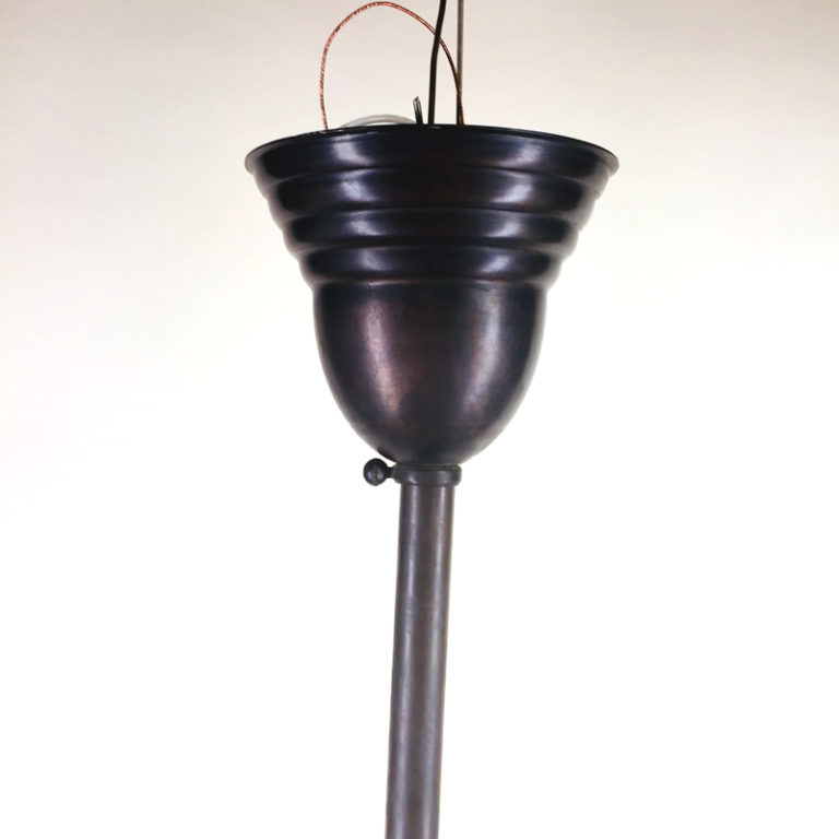 Downward-facing brass chandelier - Old Lamps & Things, LLC