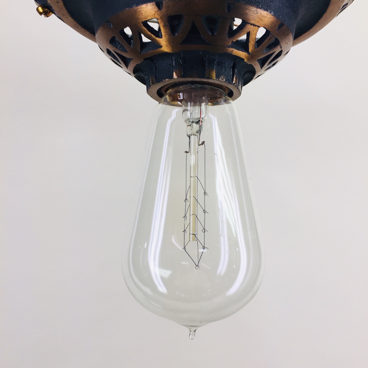 Hexagonal cast brass flush mount ceiling light fixture - Old Lamps ...