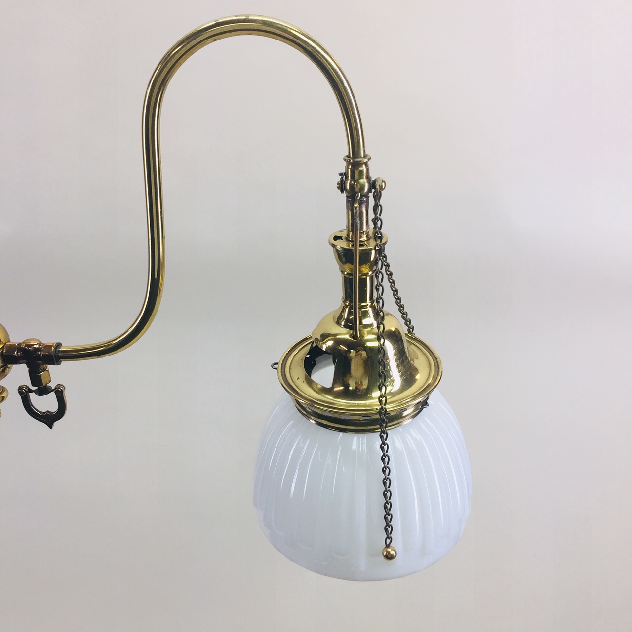 Inverted gas two-light chandelier signed REFLEX - Old Lamps & Things, LLC
