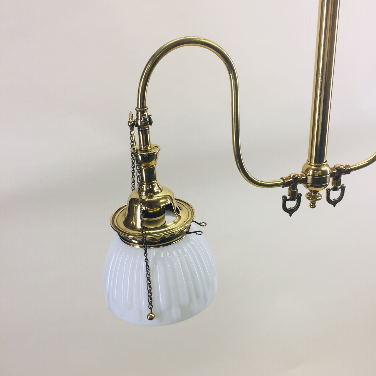 Inverted gas two-light chandelier signed REFLEX - Old Lamps & Things, LLC